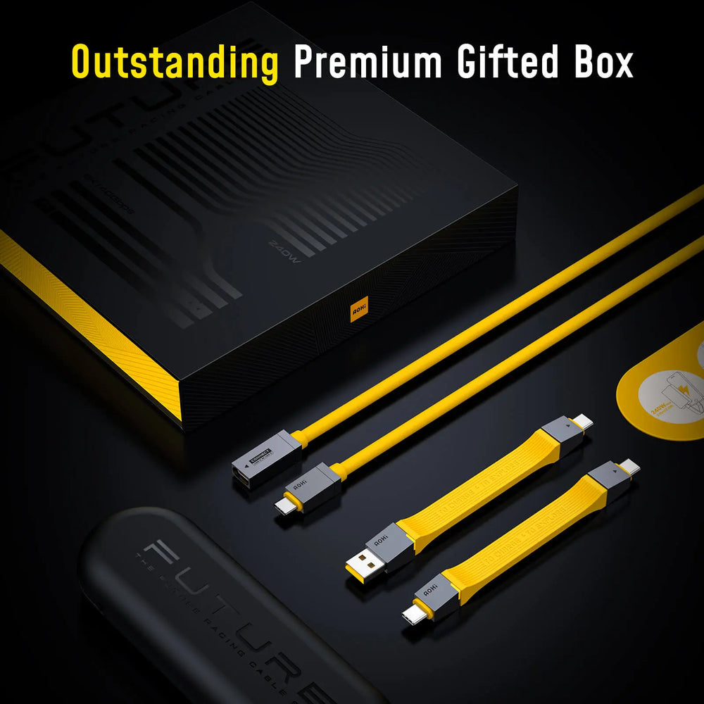 AOHI The Future 4-In-1 Splicable USB4 PD 3.1 Racing Cable Set (40Gbps/