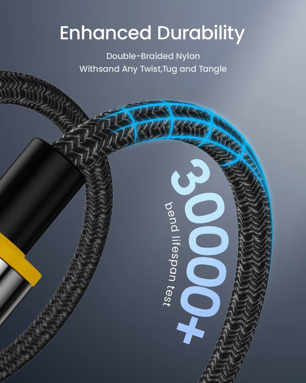 AOHI Magline+140W Nylon USB C to USB C LED Digital Display Cable 4ft